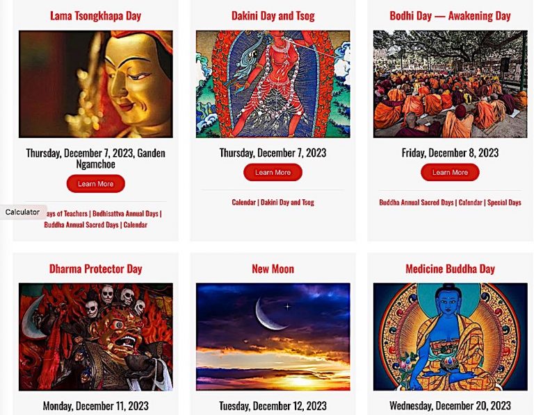 Important Buddha Dharma Dates for December, 2023 - Buddha Weekly ...