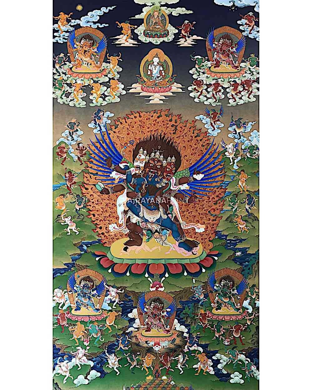 Bardo Thodol Gandhanra Tibetan Buddhist Thangka Wall Hanging,58 Wrathfu ...
