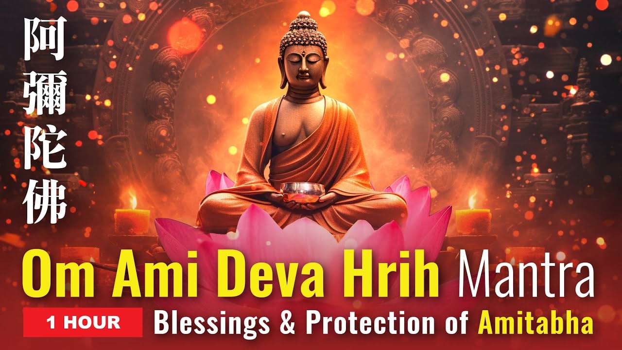 Video Thumbnail: Om Ami Deva Hrih Amitabha Heart Mantra 1 Hour Sanskrit: Amitabha's Six ...